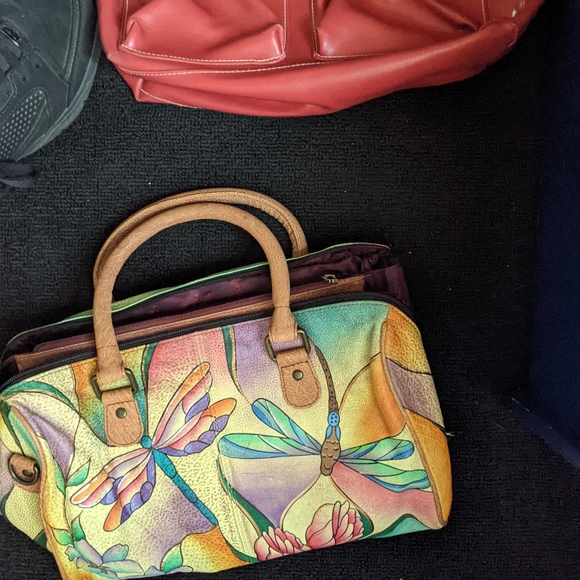 Bags | Green And Blue Mini Bags With Artistic Design | Poshmark
